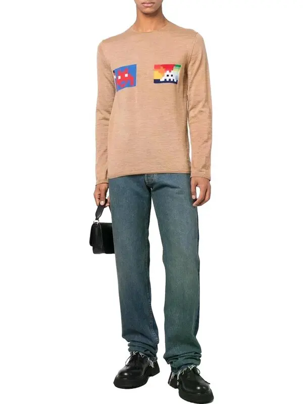 Comme Des Garçons Graphic Print Jumper - Neutrals