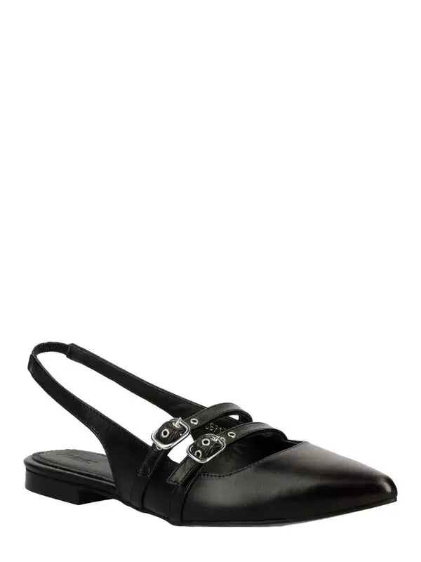 ALOHAS Leather Ballerina Shoes - Black