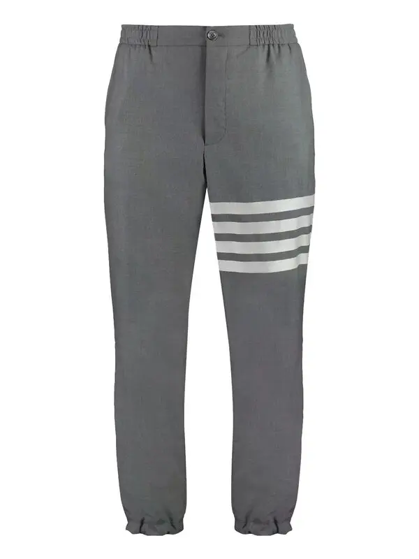 Thom Browne 4-bar Elasticated Ankles Trousers - Grey