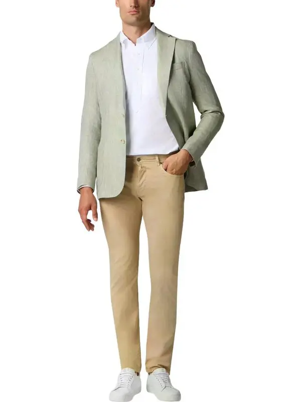 Brooks Brothers Sand Beige Cotton Tapered Leg Jeans - Neutrals