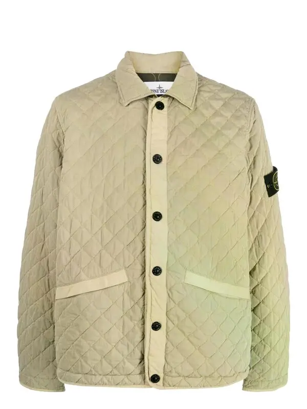 Stone Island Quilted Press-stud Fastening Bomber Jacket - Green