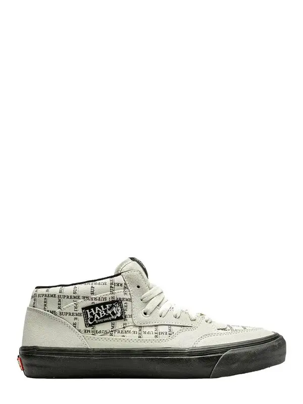 VANS X Supreme Half Cab Pro Grid Logo White Sneakers - Neutrals