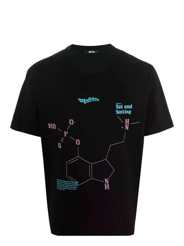 MSFTS Graphic-print Cotton T-shirt - Black
