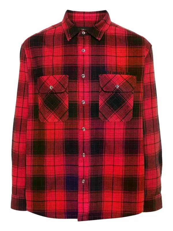 PURPLE BRAND Flannel Long-sleeve Shirt - Red