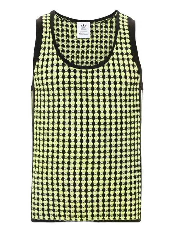 Adidas Wales Bonner X Houndstooth Crochet-knit Vest - Brown