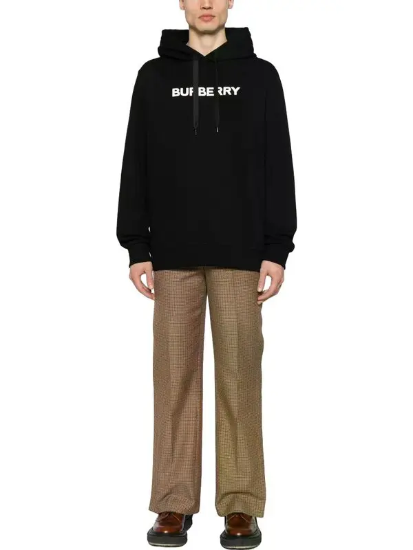 Burberry Logo-print Cotton Hoodie - Black