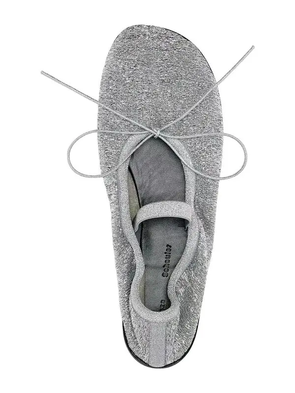 Proenza Schouler Glove Glitter Ballet Flats - Silver