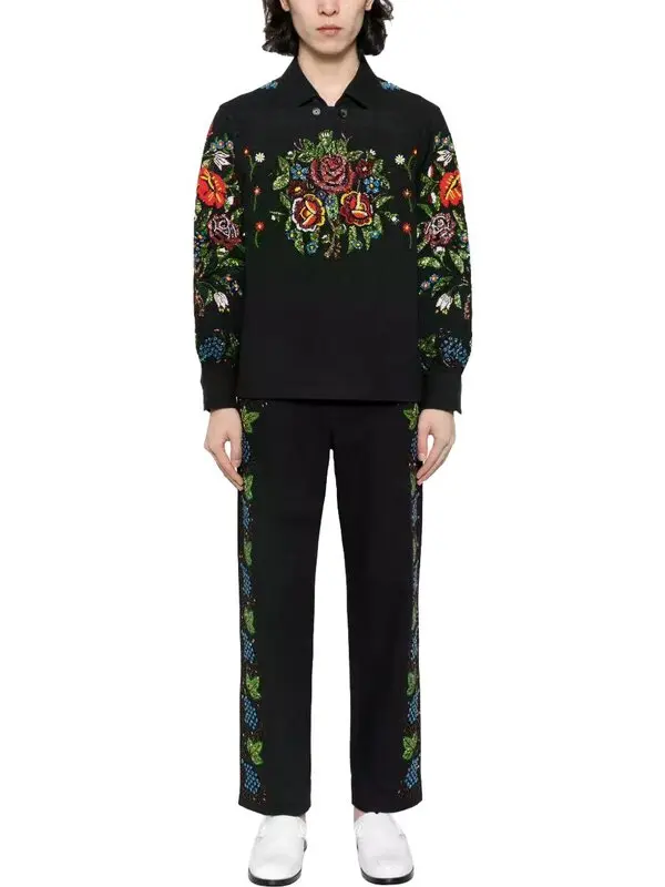 BODE Beaded Concord Embroidered Trousers - Black