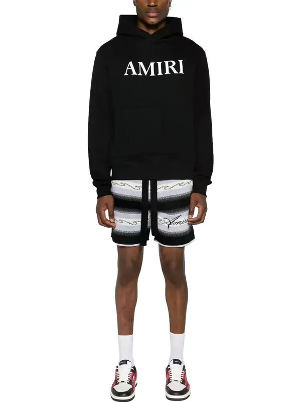Amiri Logo-lettering Cotton Hoodie - Black
