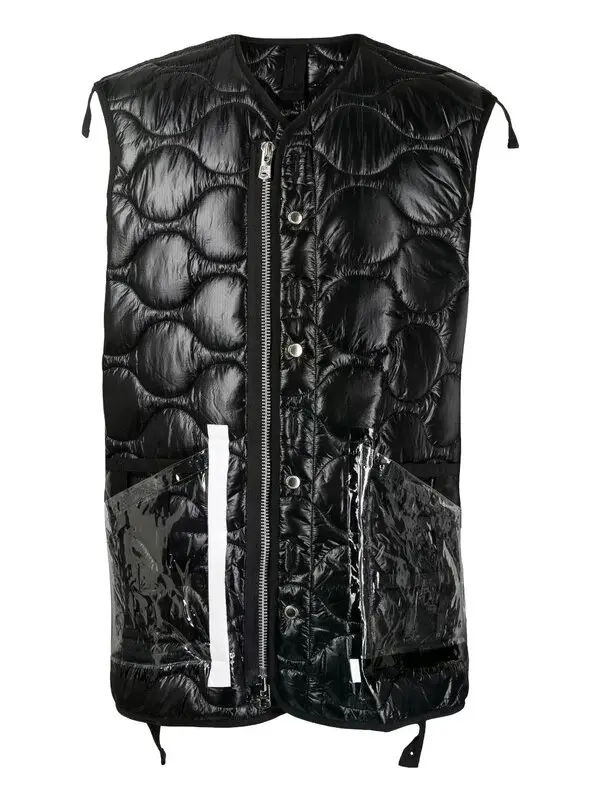 TAKAHIROMIYASHITA THESOLOIST. Quilted Transparent Pocket Gilet - Black