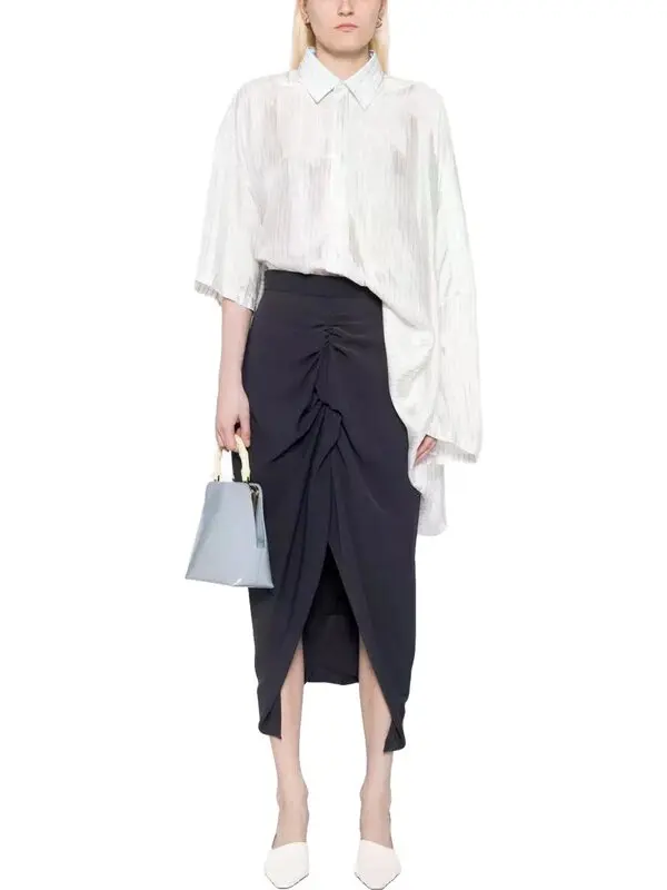 ALAINPAUL Extended Striped Shirt - White