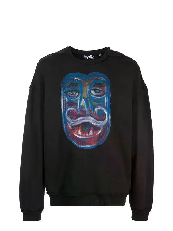 HACULLA. Graphic Print Cotton Sweatshirt - Black