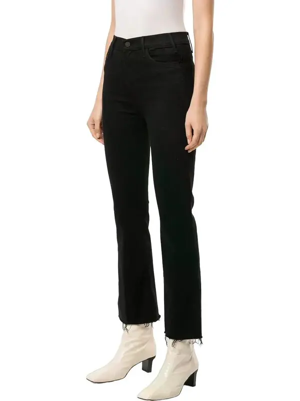 MOTHER Hustler Ankle-crop Kick Flare Jeans - Black