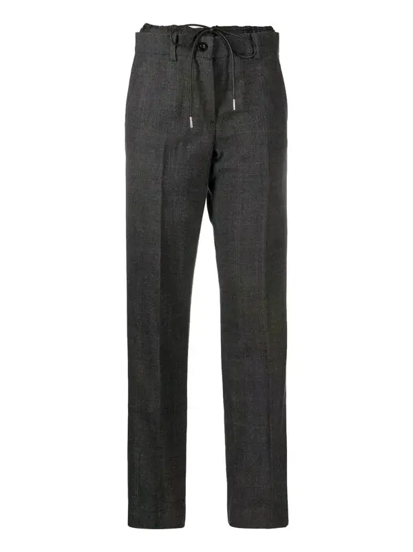 Sacai Wool Drawstring Straight-leg Trousers - Grey