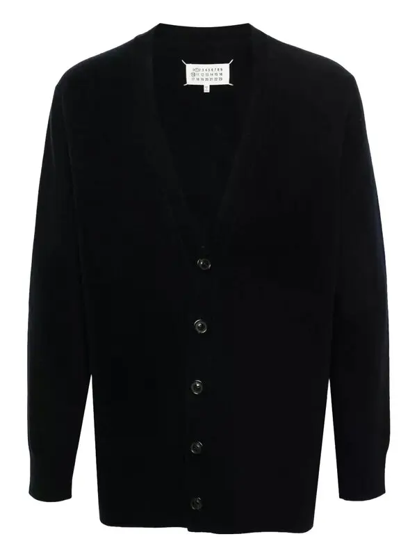 MAISON MARGIELA Brushed Wool V-neck Cardigan - Black
