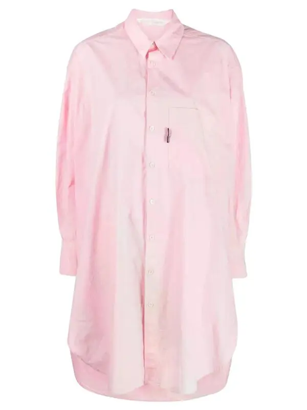 Palm Angels Long Sleeve Shirt Dress - Pink