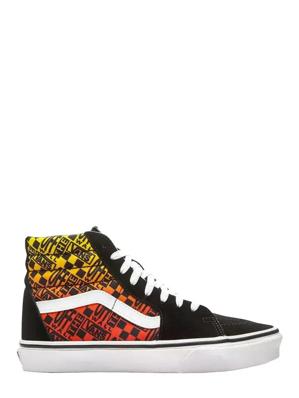 VANS Sk8-hi Logo Flame High Top Sneakers - Black