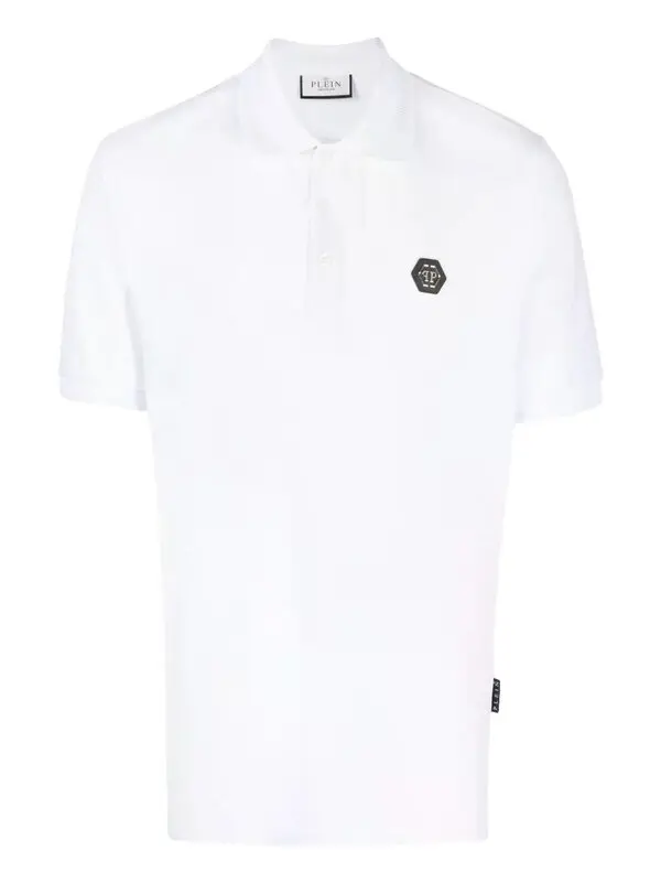 Philipp Plein Logo-patch Short-sleeve Polo Shirt - White
