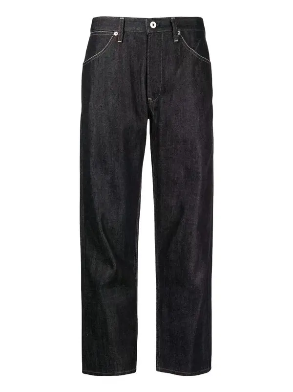 JIL SANDER Contrast Stitching Straight-leg Jeans - Blue
