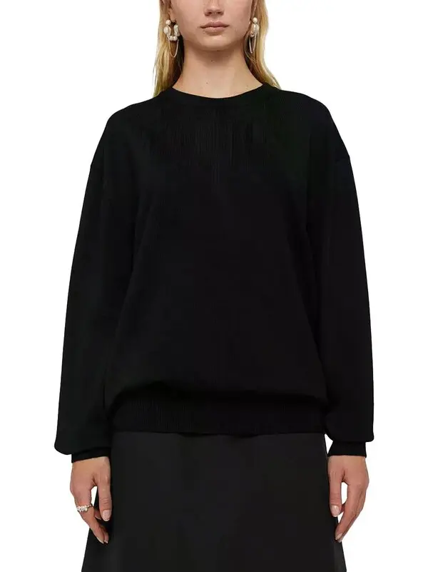 JIL SANDER Crew Neck Wool Jumper - Black