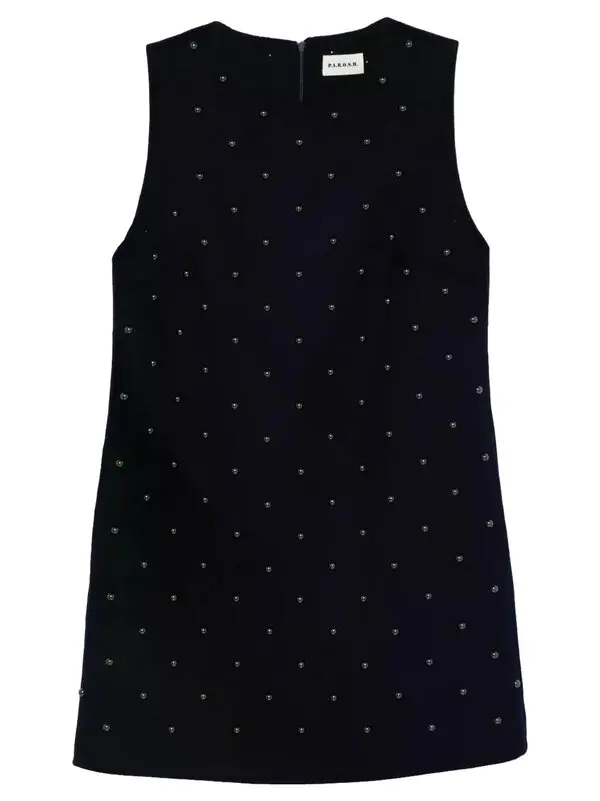 P.a.r.o.s.h Embellished Crewneck Sleeveless Dress - Blue