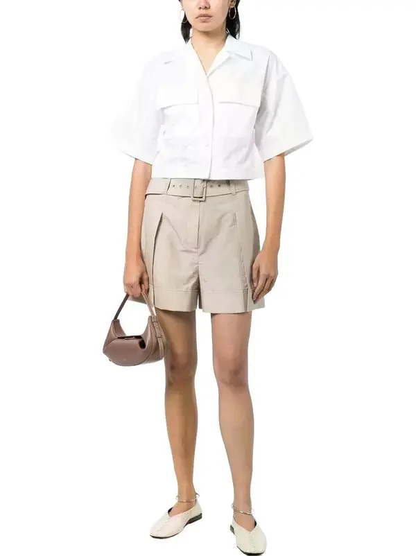 3.1 Phillip Lim Pleat-detail Belted Shorts - Neutrals