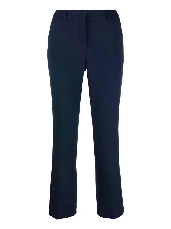 L' AUTRE CHOSE Navy Wool-blend Cropped Tailored Trousers - Blue