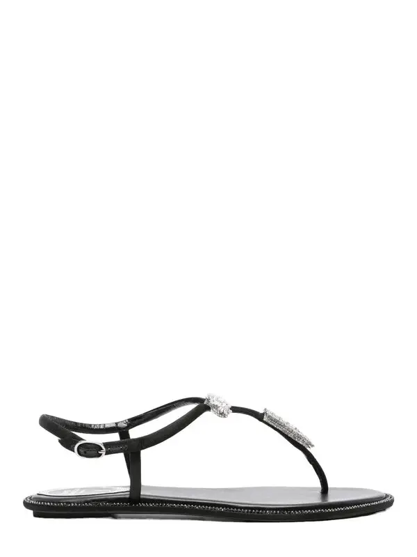 Rene Caovilla Embellished Thong Sandals - Black
