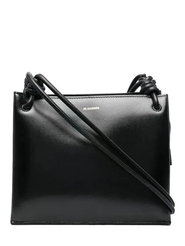 JIL SANDER Small Giro Leather Crossbody Bag - Black