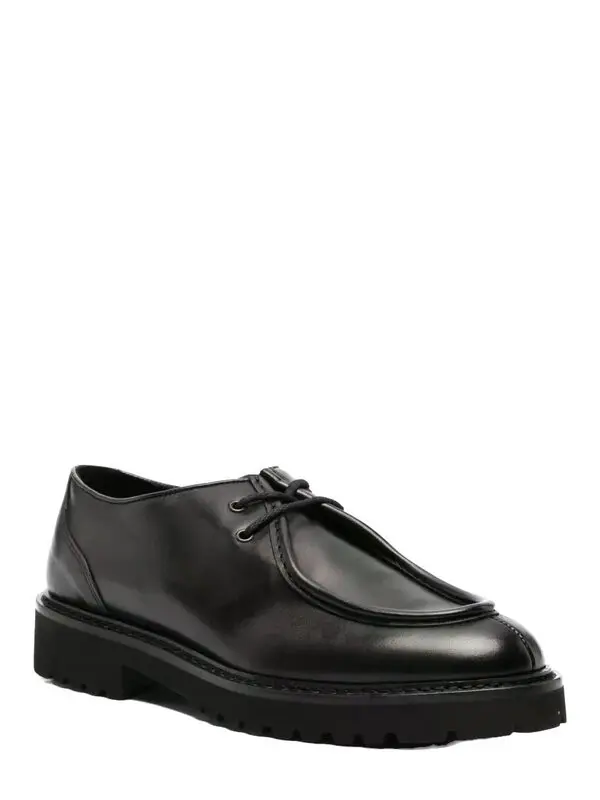 DOUCAL'S Leather Derby Shoes - Black