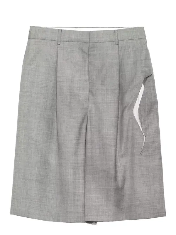MOOHONG Tailored Shorts With Cutout Detail - Grey