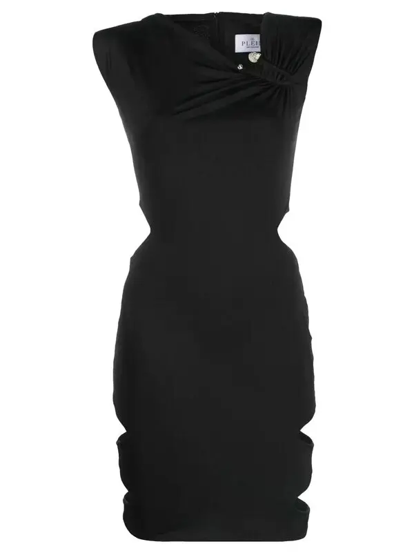 Philipp Plein Embellished Cut-out Mini Dress - Black