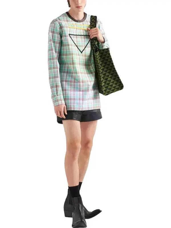 Prada Zigzag-trim Cotton Shirt - White