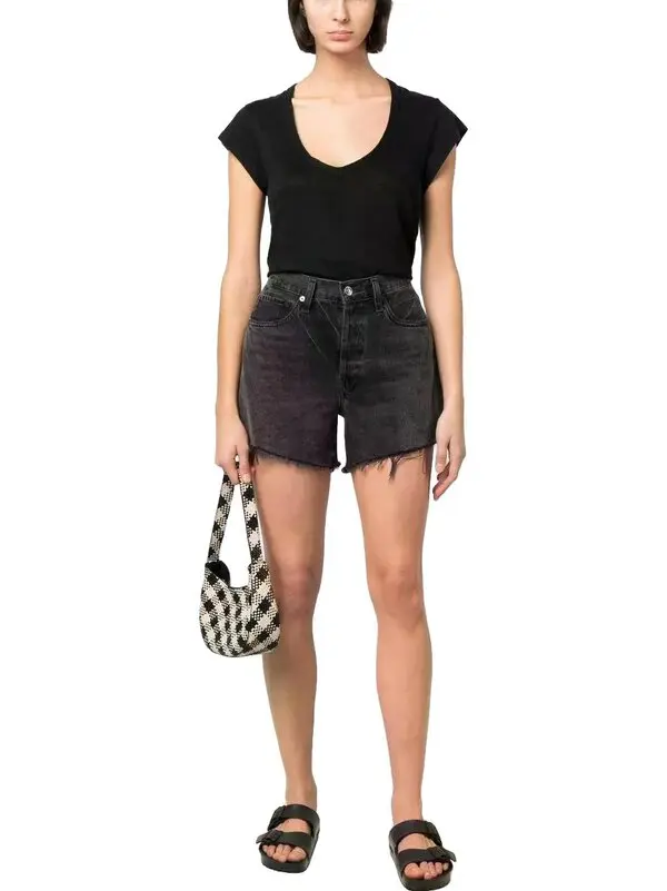 MARANT ETOILE Zankou Linen Short-sleeve Top - Black