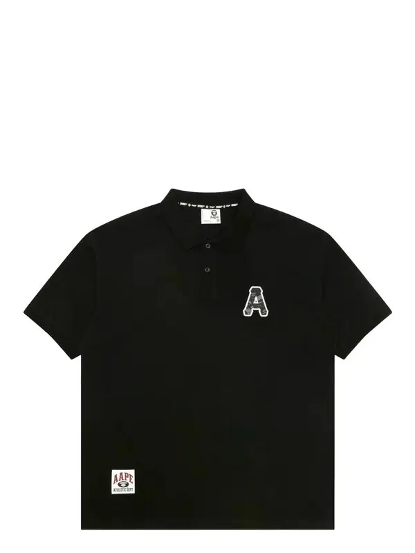 AAPE BY *A BATHING APE Cotton Polo Shirt - Black