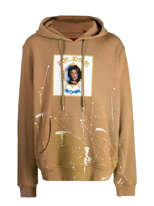 MOSTLY HEARD RARELY SEEN 8-BIT Graphic Print Cotton Hoodie - Brown