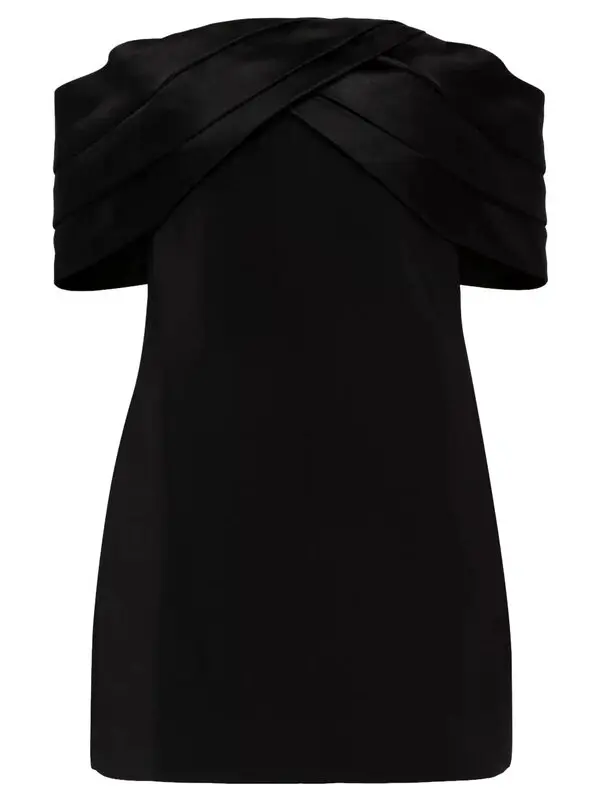 ANINE BING Fleur Off-shoulder Mini Dress - Black