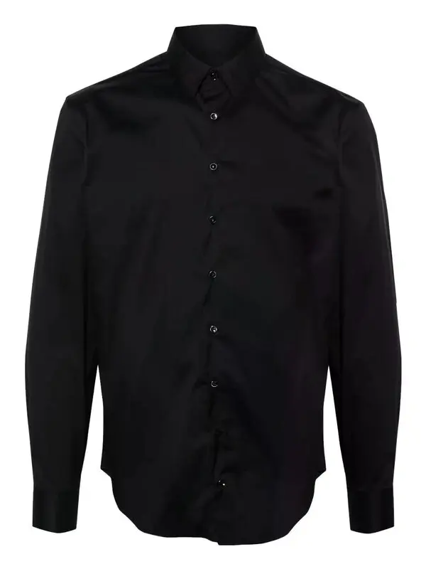 Giorgio Armani Classic-collar Poplin Shirt - Blue