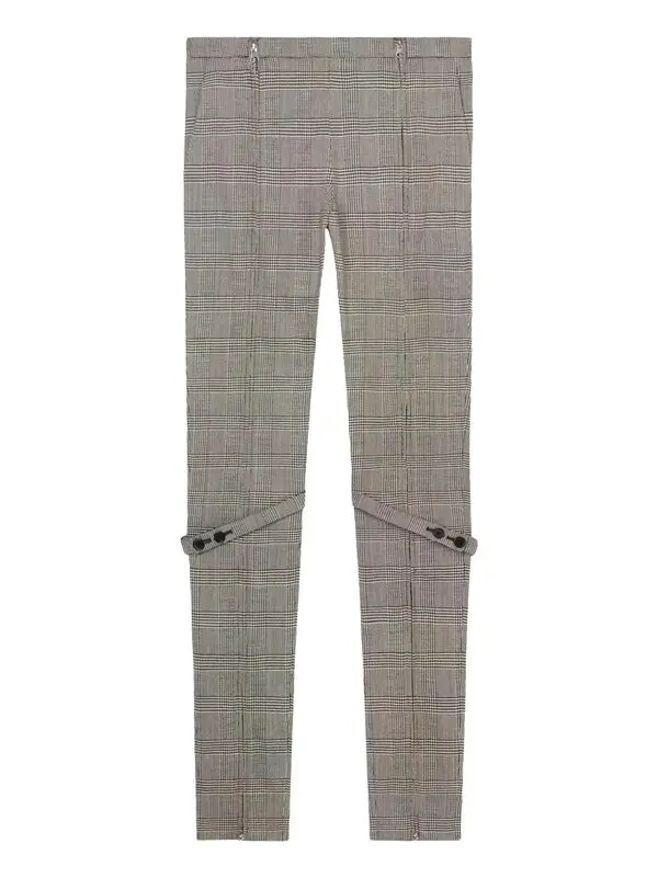 COURREGES Prince Of Wales Check Skinny Low-rise Wool Blend Pants - Black