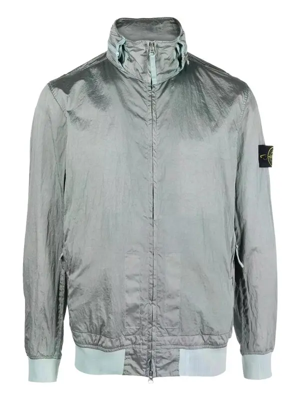 Stone Island Compass-patch Long-sleeved Bomber Jacket - Grey