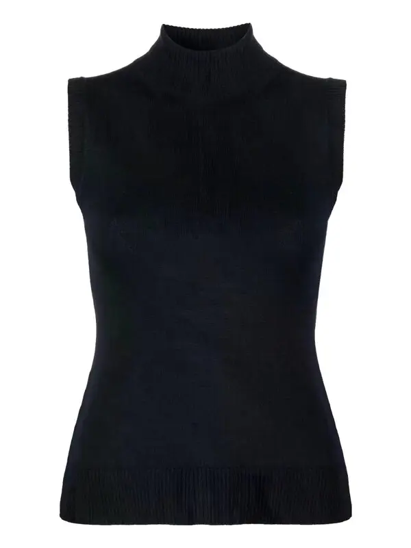 Sportmax Roll-neck Virgin-wool Vest - Blue