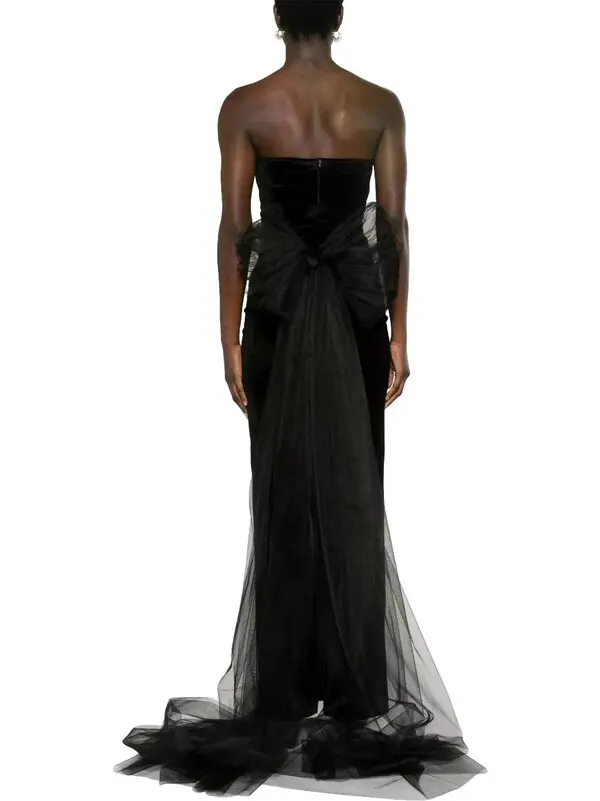 ATU BODY COUTURE Velvet Bow Detail Gown - Black