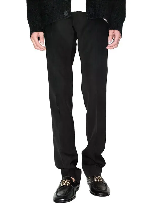Dolce & Gabbana Dg-plaque Leather Loafers - Black