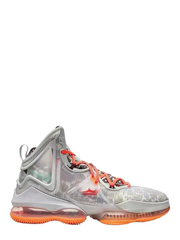 Nike Lebron 19 High Top Lace Up Sneakers - Grey
