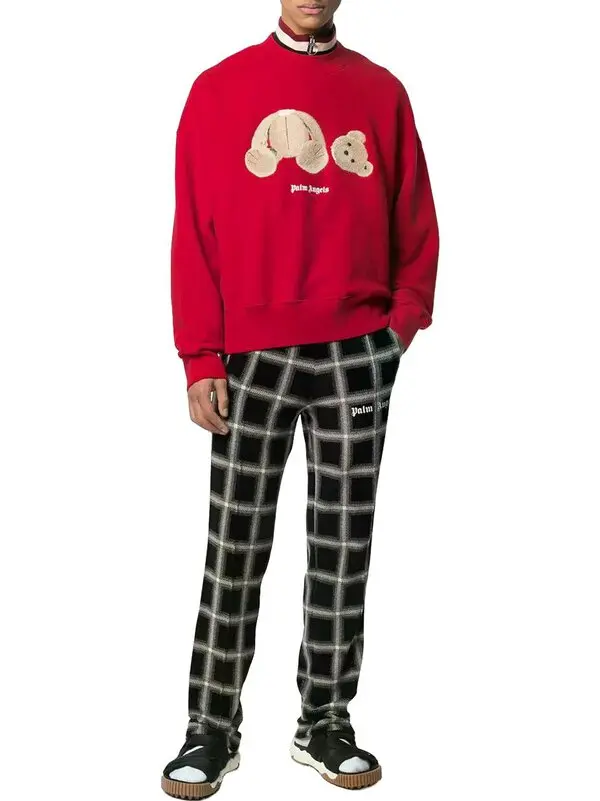 Palm Angels Bear Cotton Sweatshirt - Red