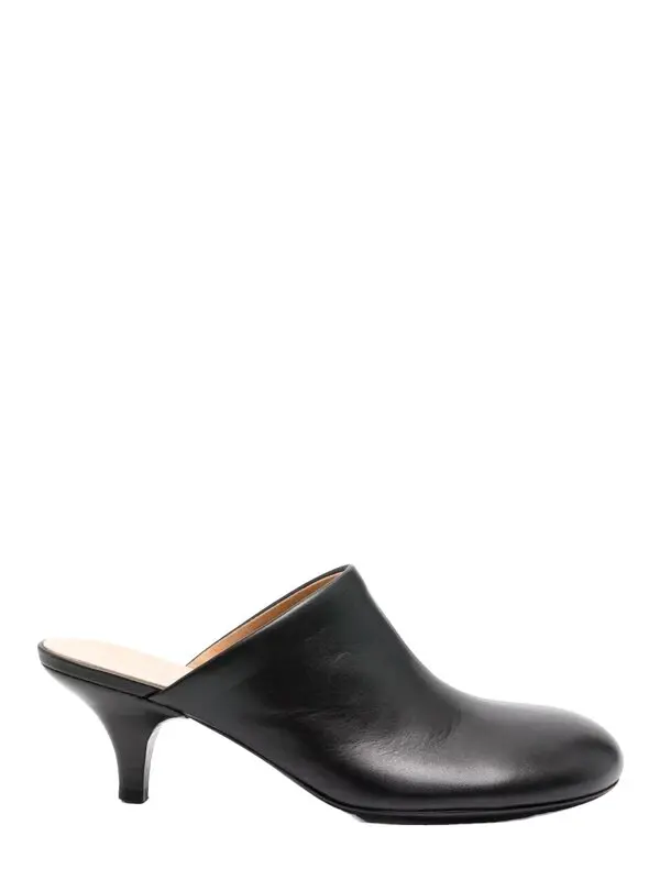 Marsèll Heeled Mules In Calf Leather - Black