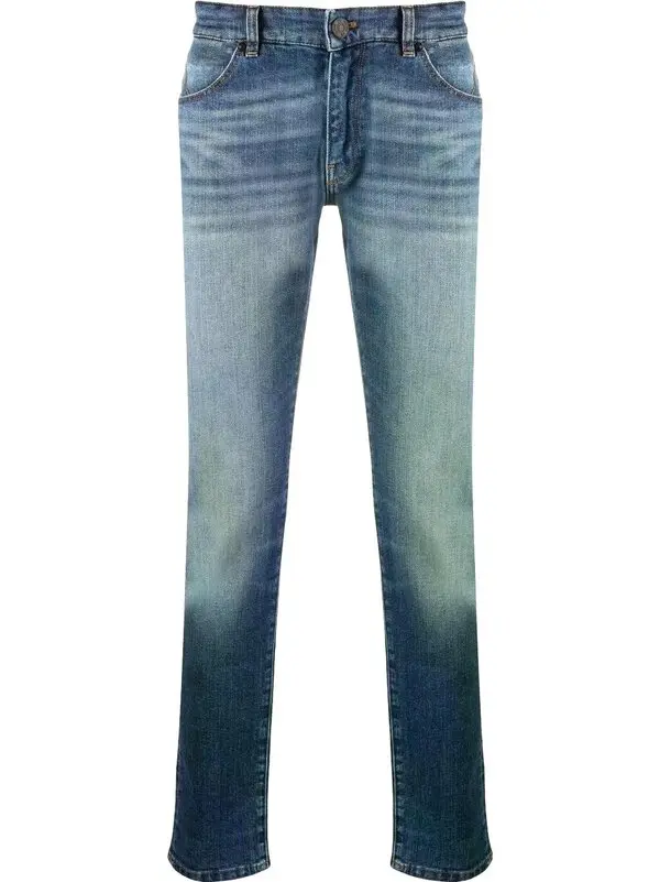 PT TORINO Medium Stretch-cotton Straight-leg Jeans - Blue