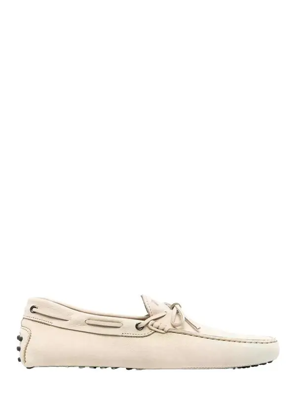 TOD'S Bow-detail Leather Loafers - Neutrals