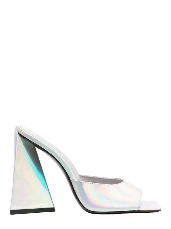 Attico Devon Sandals In Calf Leather - Silver