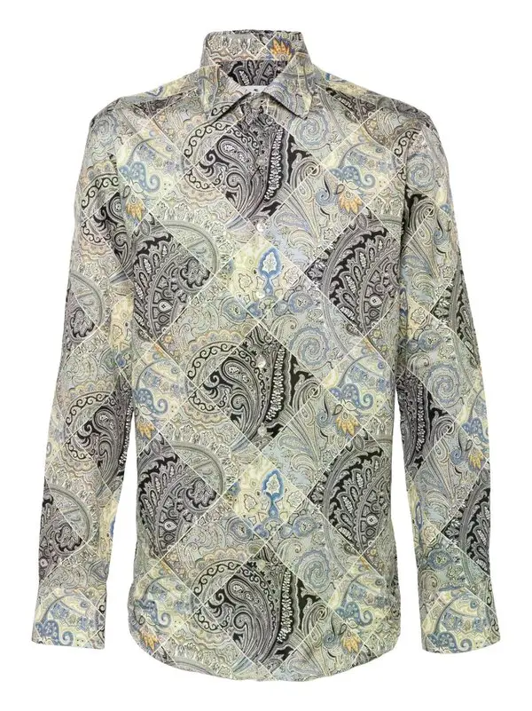 Etro Paisley-print Cotton Shirt - Blue